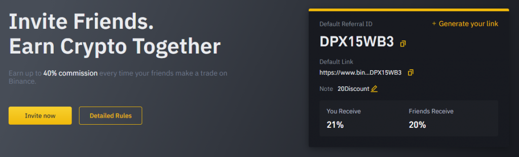 Binance Referral Code : DPX15WB3, 45% Off on Fees, 2021 Update